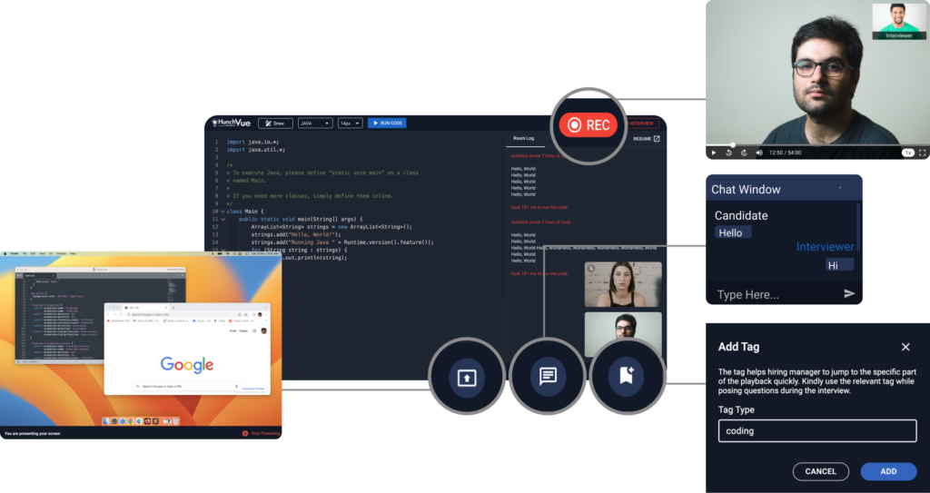 HunchVue: The Collaborative Coding & Video Interviewing Platform for conducting Tech Interviews ...